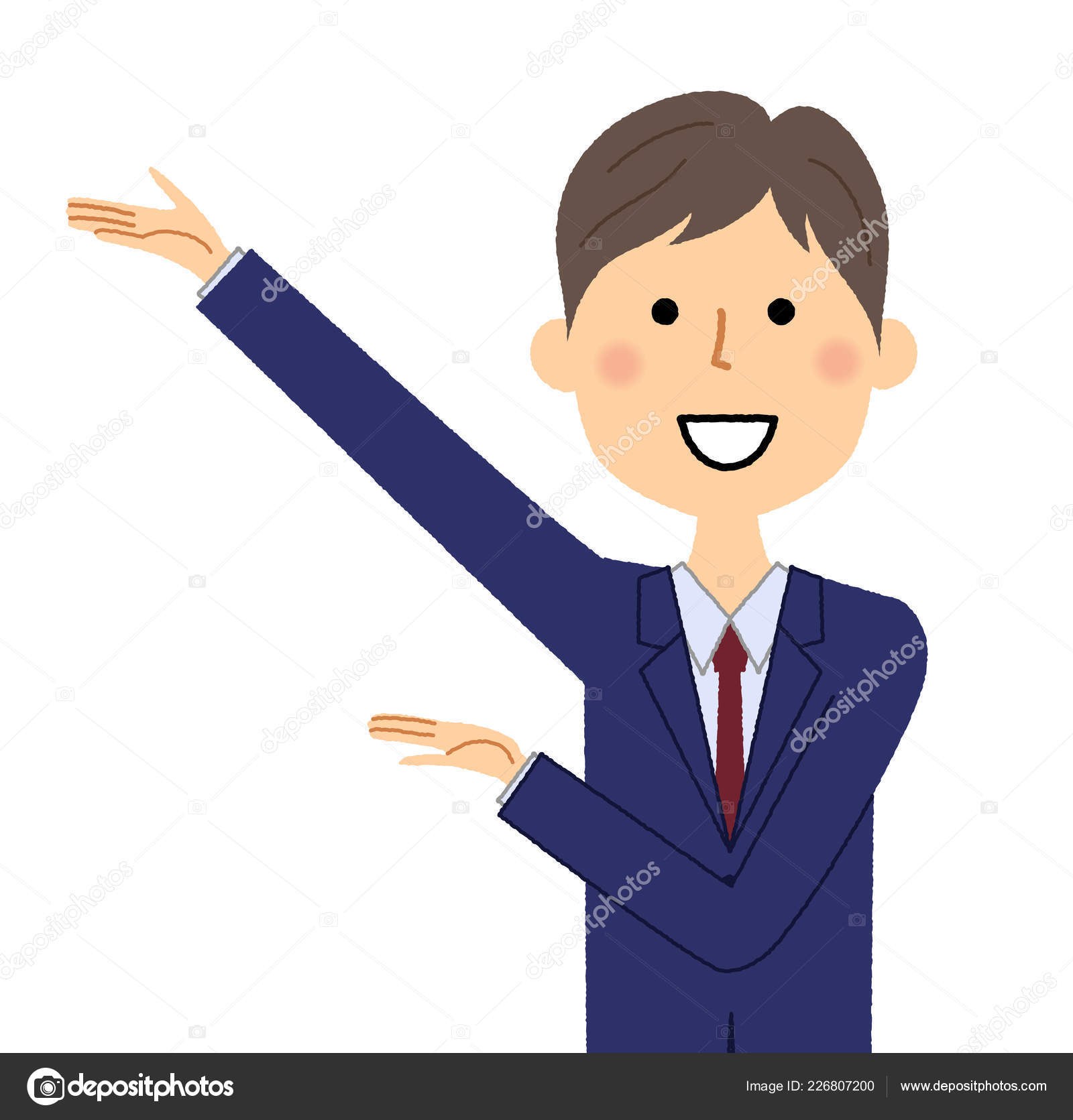 Empresario Descripción Ilustración Joven Para Explicar Vector de stock ...