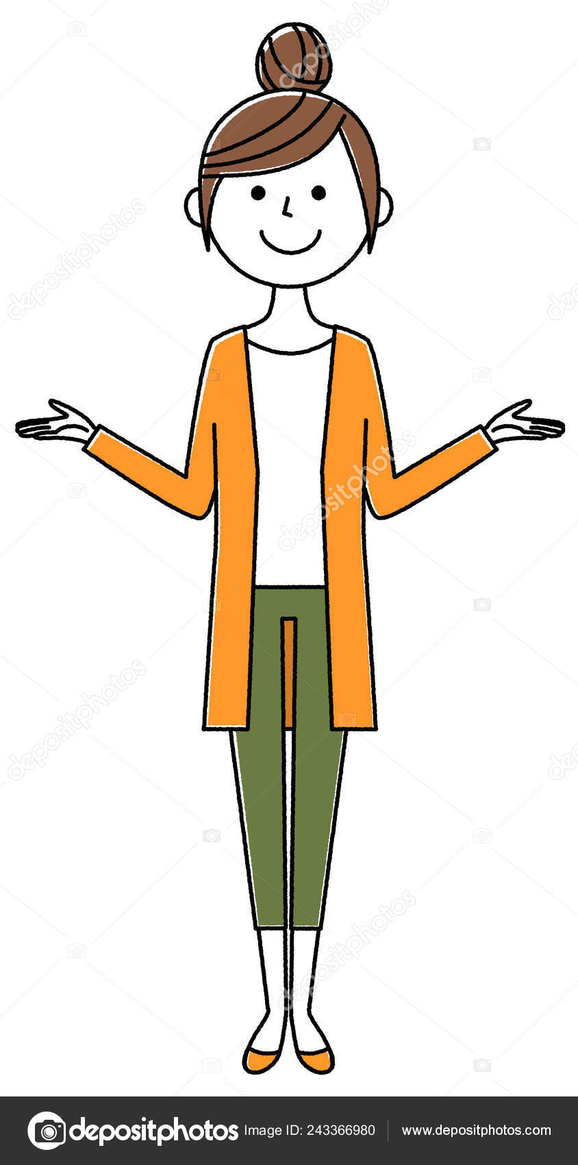 Young Woman Mama Spread Out Both Arms Illustration Young Woman Stock ...