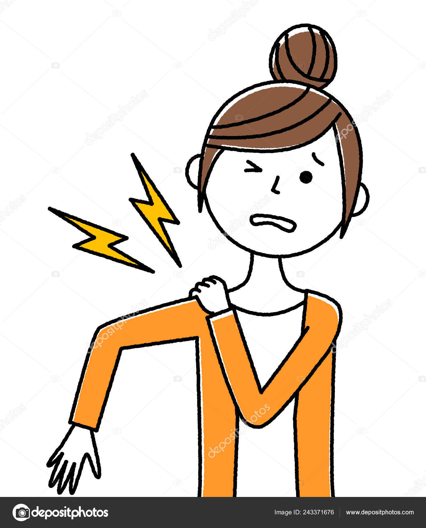 Shoulder Pain Cartoon Shoulder Pain Male Stock Illustration