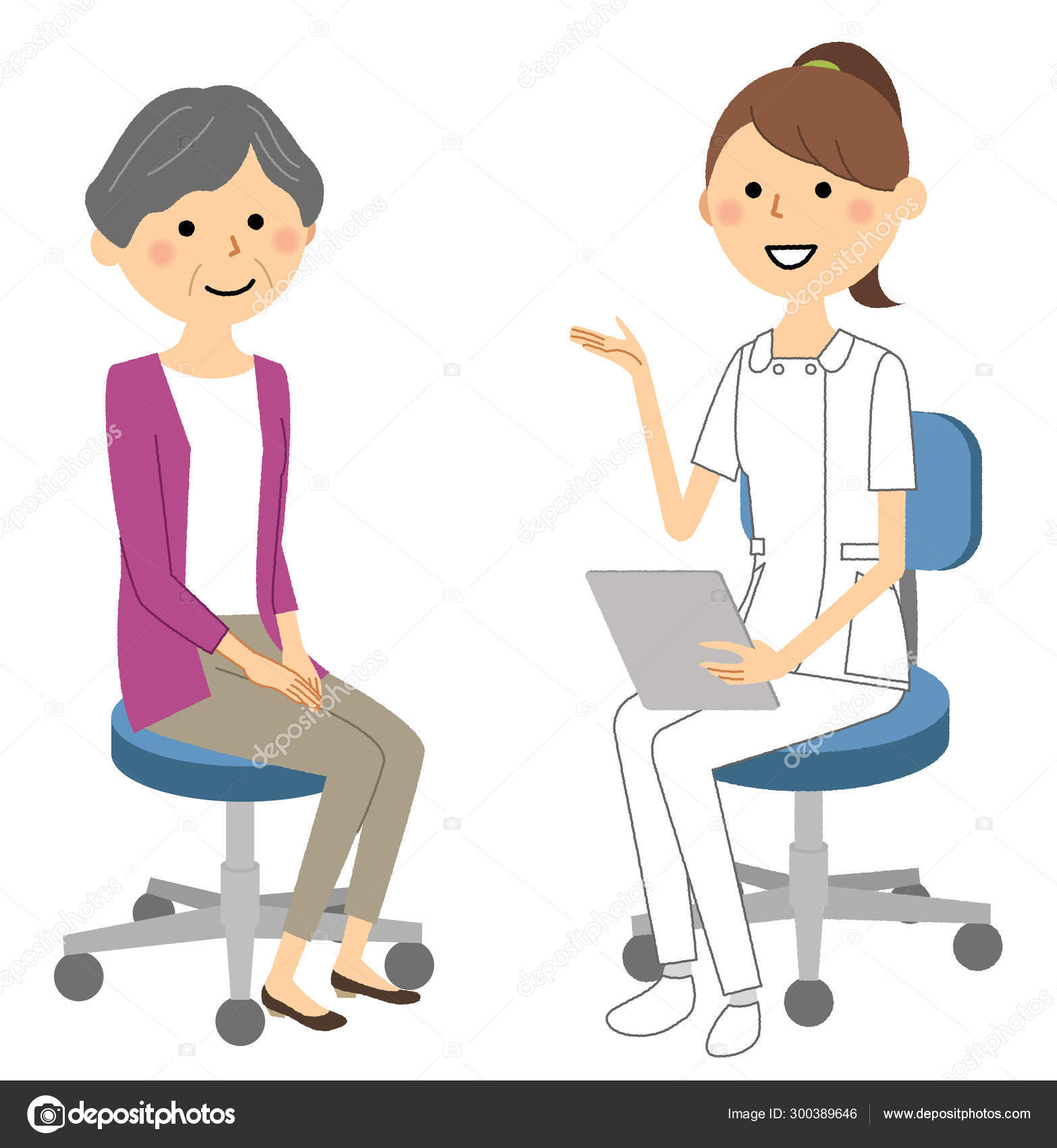 Illustration Nurse Explaining Patient Stock Vector by ©studiolaut 300389646 Illustration Nurse Explaining Patient Stock Vector by ©studiolaut 300389646