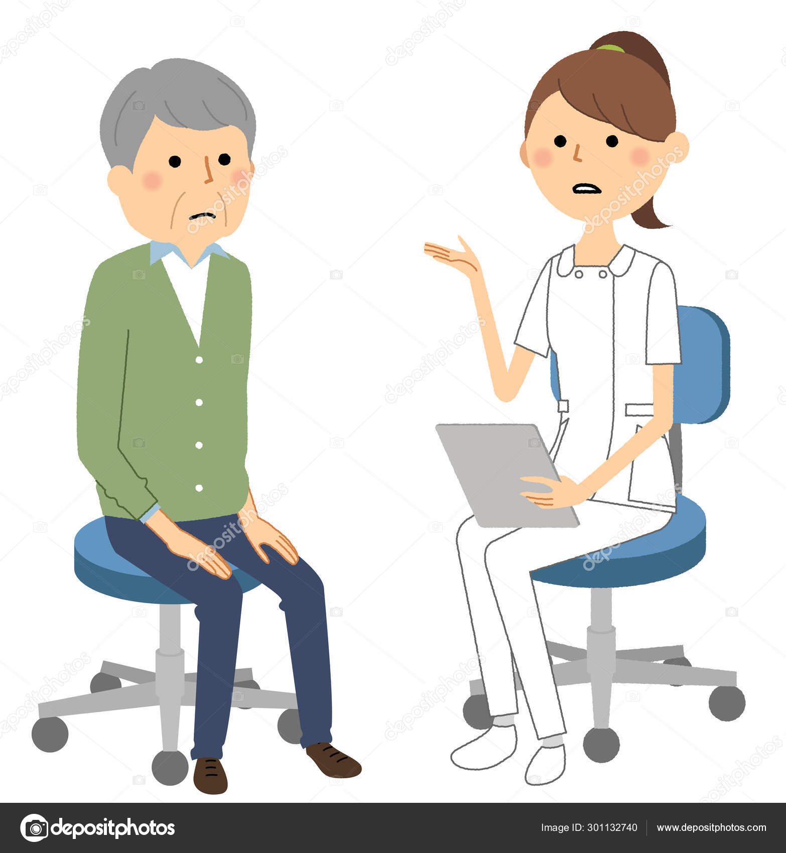 Nurses Consultation Illustration Nurse Explaining Patient Stock Vector ...