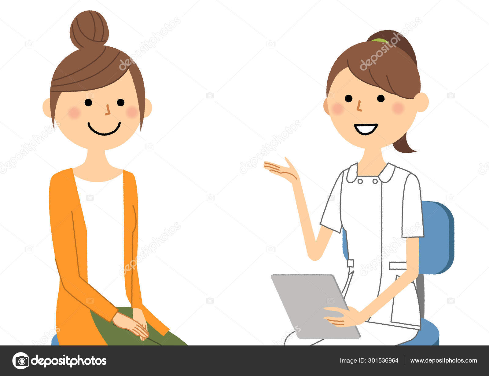 Enfermeiros Consulta Ilustração Uma Enfermeira Explicando Paciente ...