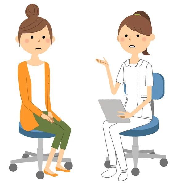 Illustration Nurse Explaining Patient Stock Vector by ©studiolaut 300389646