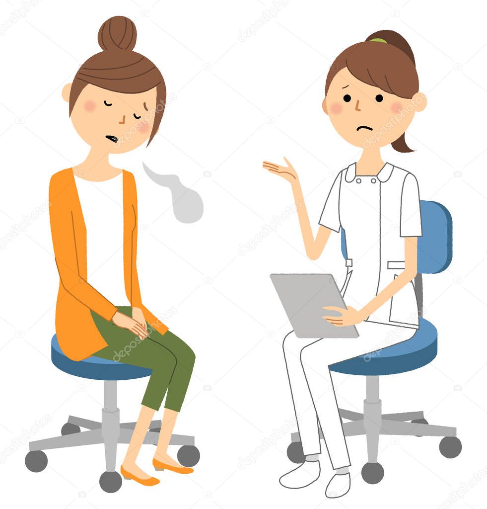 Enfermeras, Consulta / Ilustración de una enfermera explicando a un ...