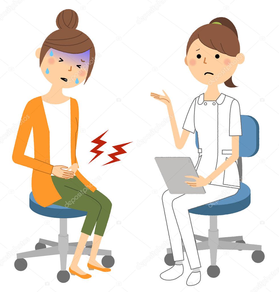 Enfermeras, Consulta / Ilustración de una enfermera explicando a un ...