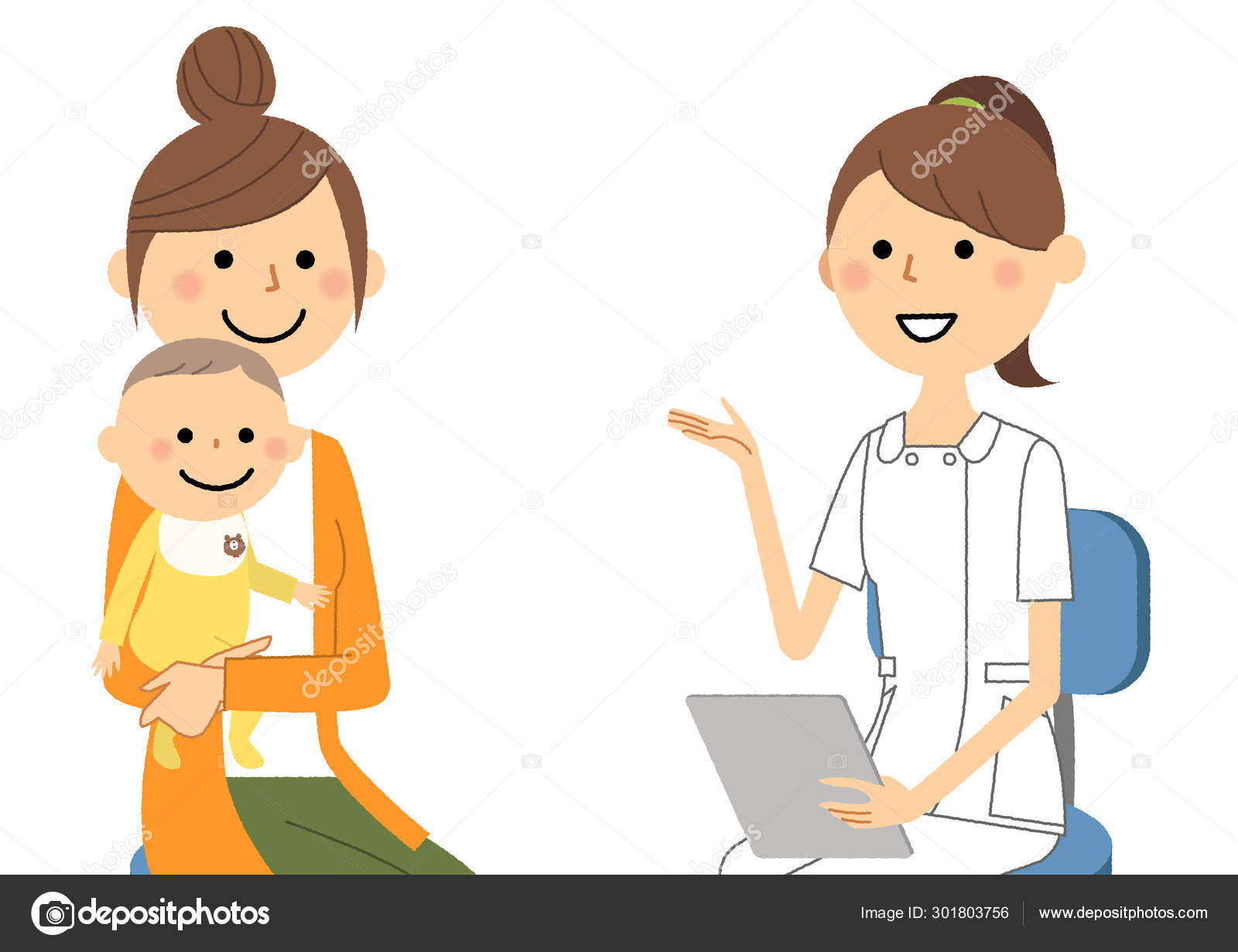 Enfermeras Consulta Ilustración Una Enfermera Explicando Paciente ...