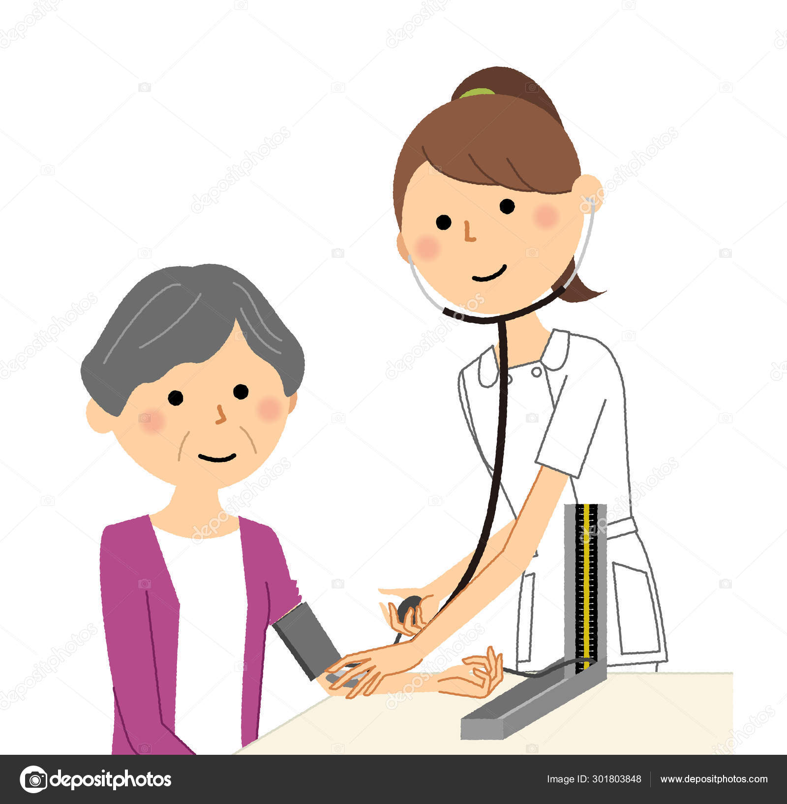Nurse Taking Blood Pressure Cartoon