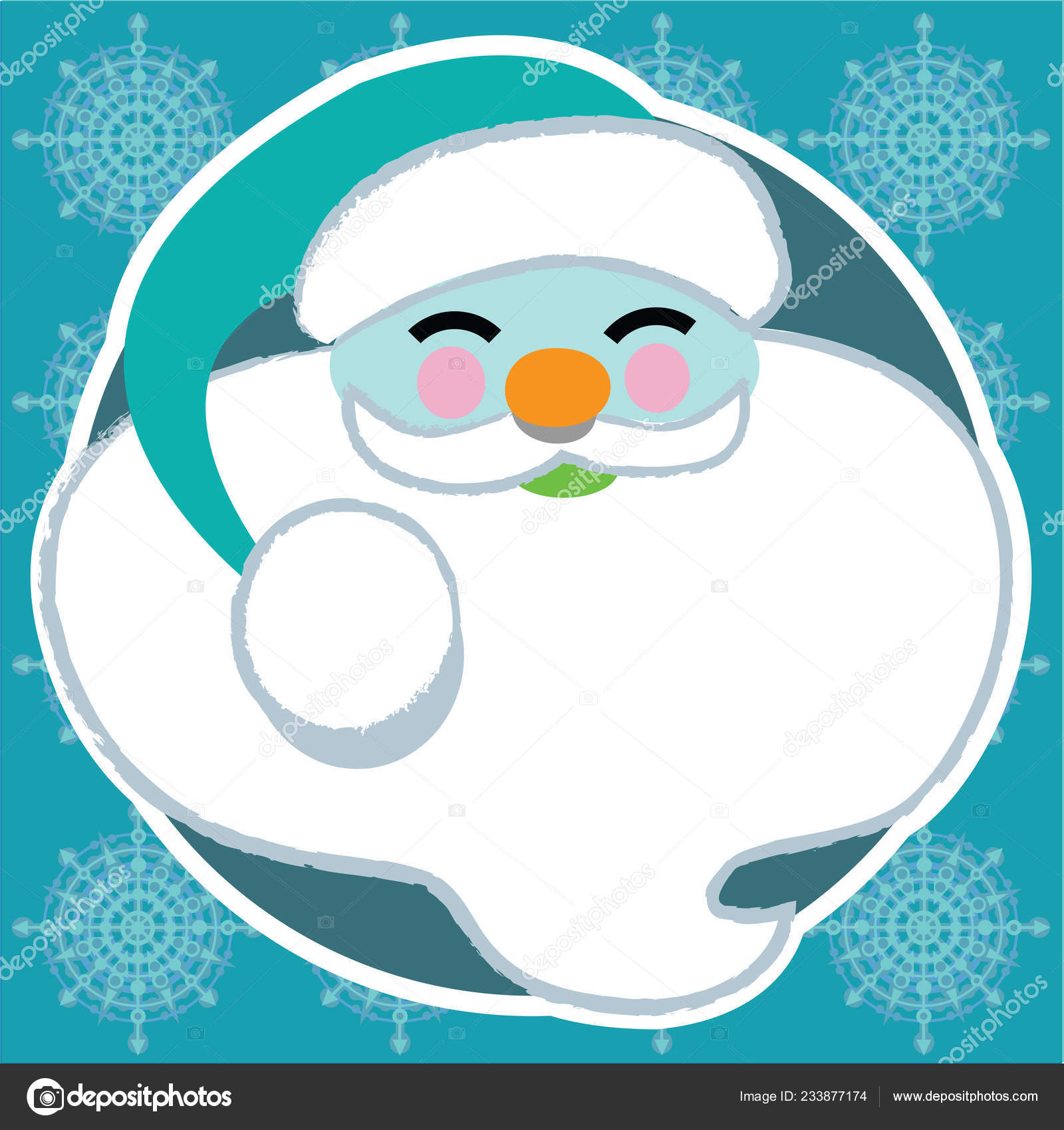 Cold Santa Face Graphic Design Character Non Traditional Color Scheme ...