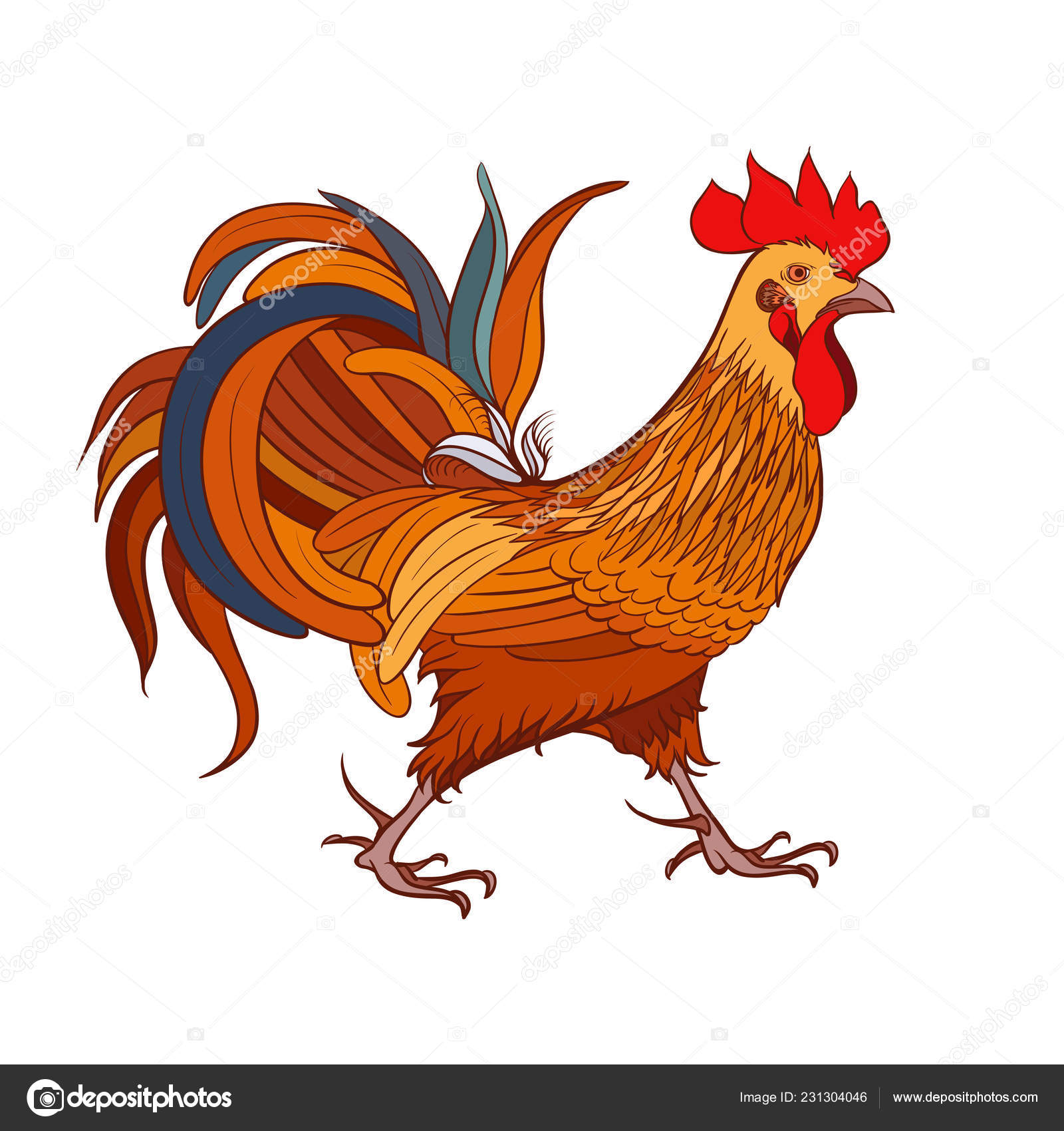 Rooster Silhouette Cartoon