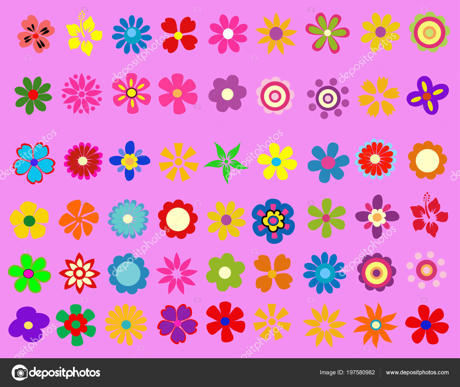 Colorful Spring Flowers Vector Illustration Stock Vector by ©nezezon ...