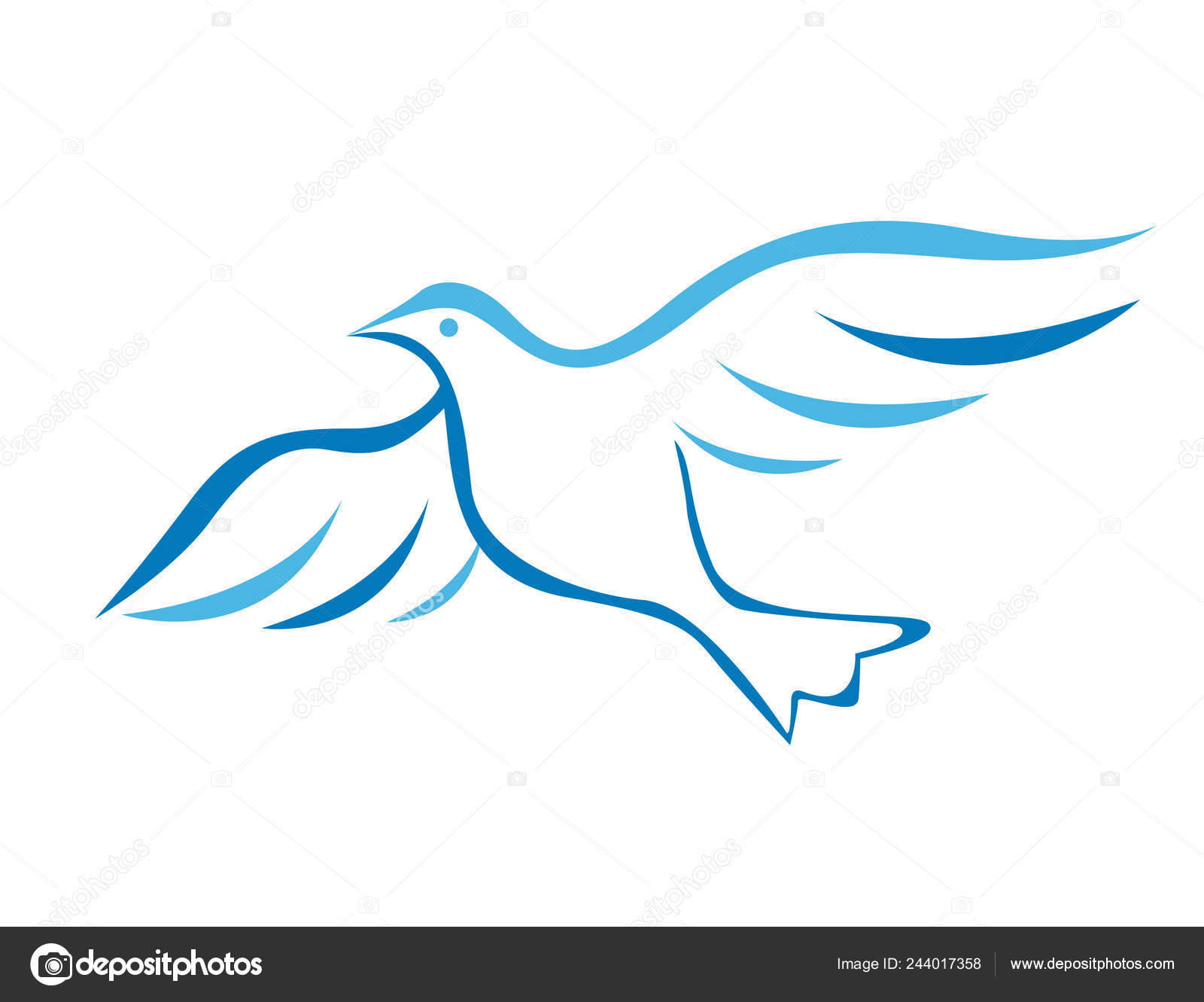 Vektorillustration Der Fliegenden Taube - Vektorgrafik: lizenzfreie ...