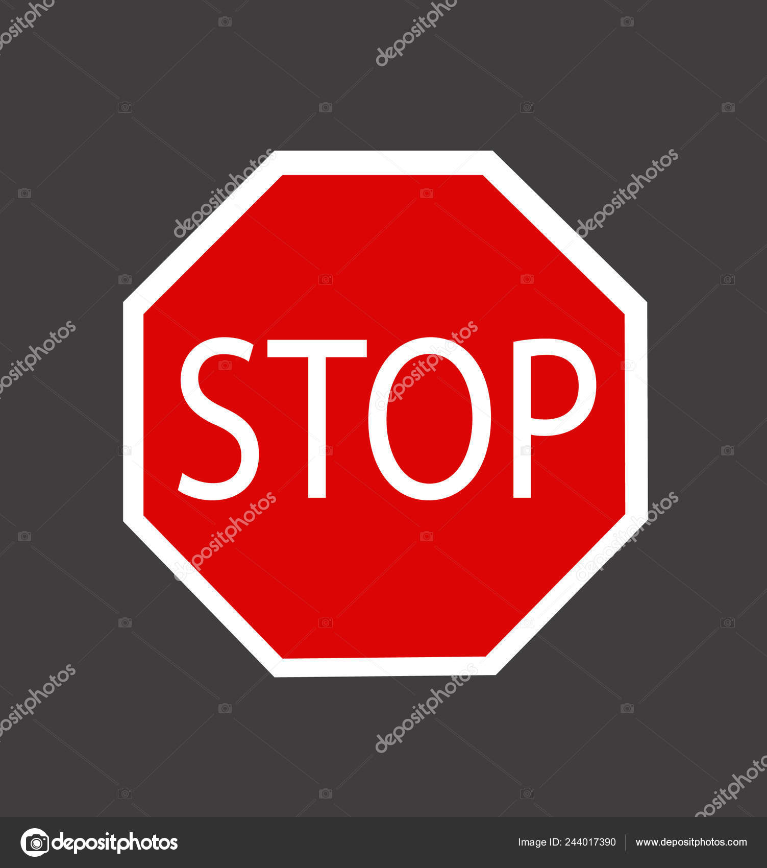 Vector Illustration Stop Sign Stock Vector by ©nezezon 244017390