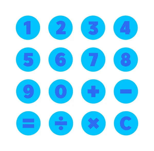 Numbers And Math Symbols Flat Icons Set With Long Shadow Stock Vector