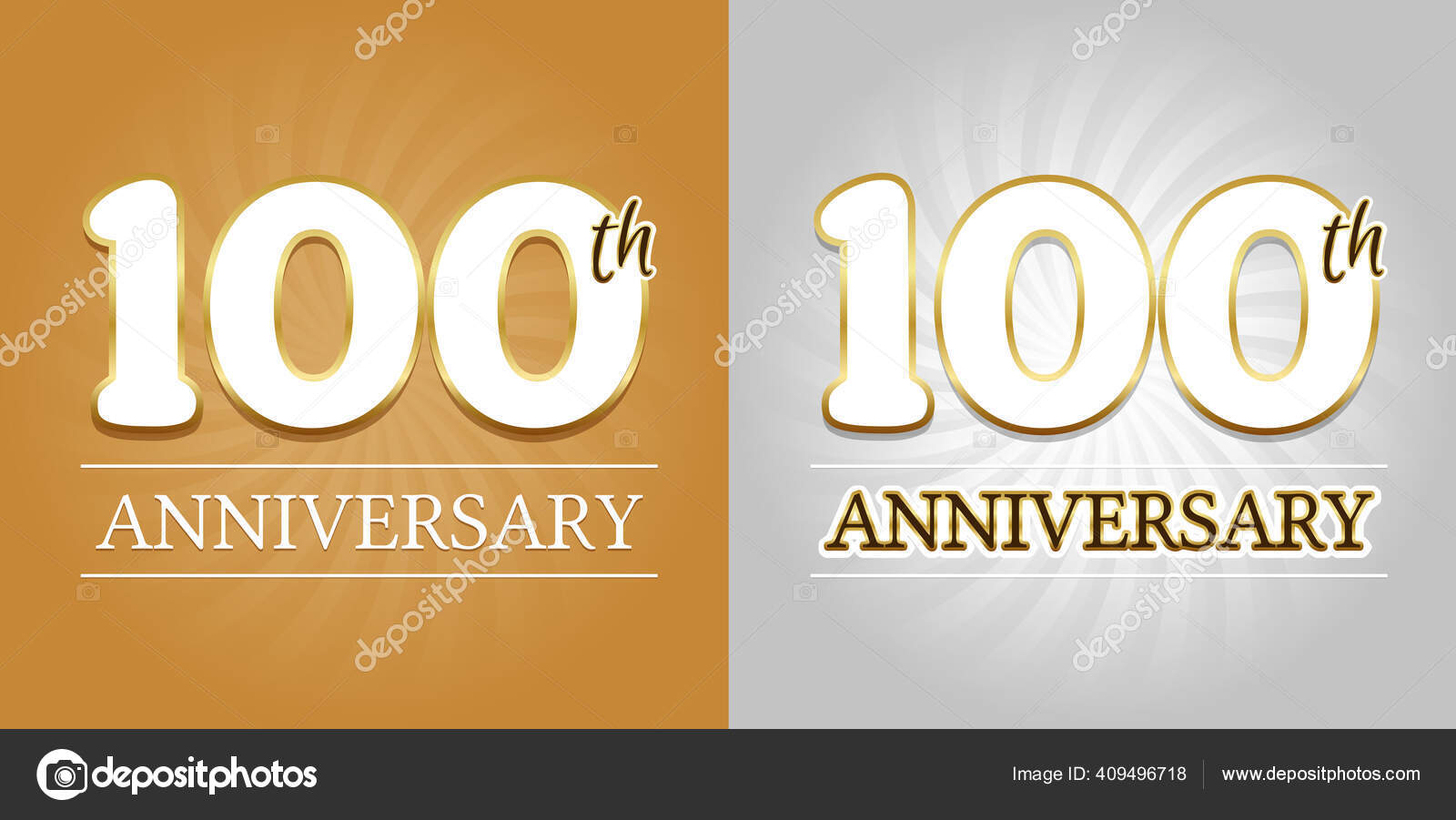 100Th Anniversary Background 100 Years Celebration Gold Silver Eps10 ...