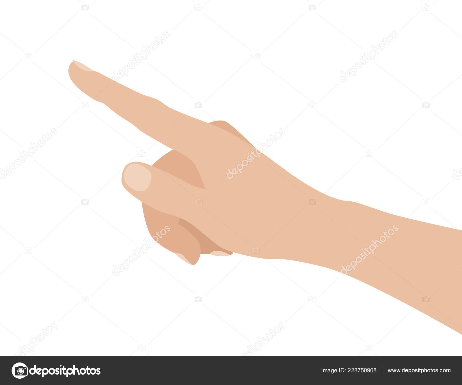 Woman Hand White Background Flat Design Vector Illustration Stock ...