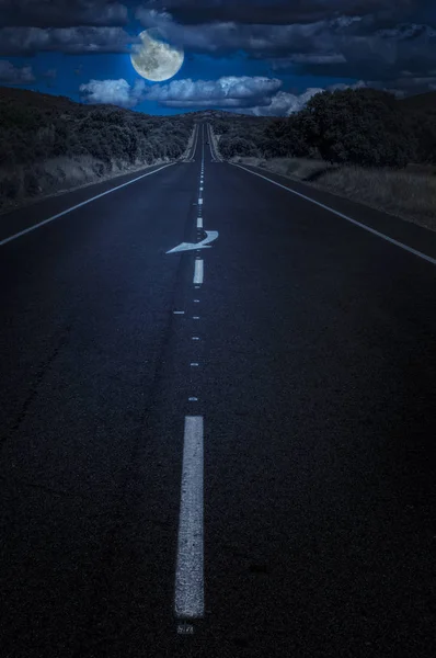 Empty road moonlight Stock Photos, Royalty Free Empty road moonlight ...