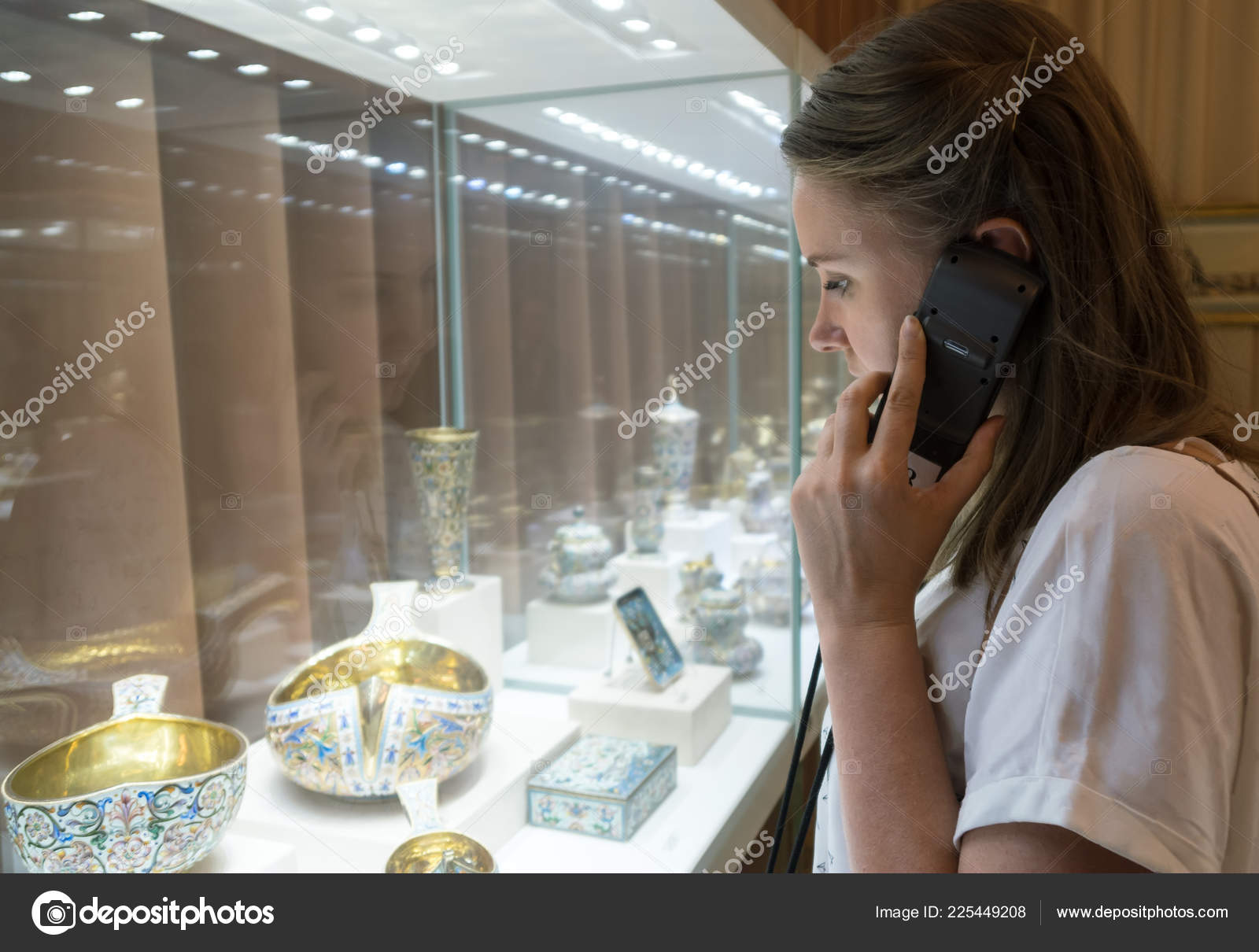 Woman Museum Handheld Audio Guide Device – Stock Editorial Photo ...