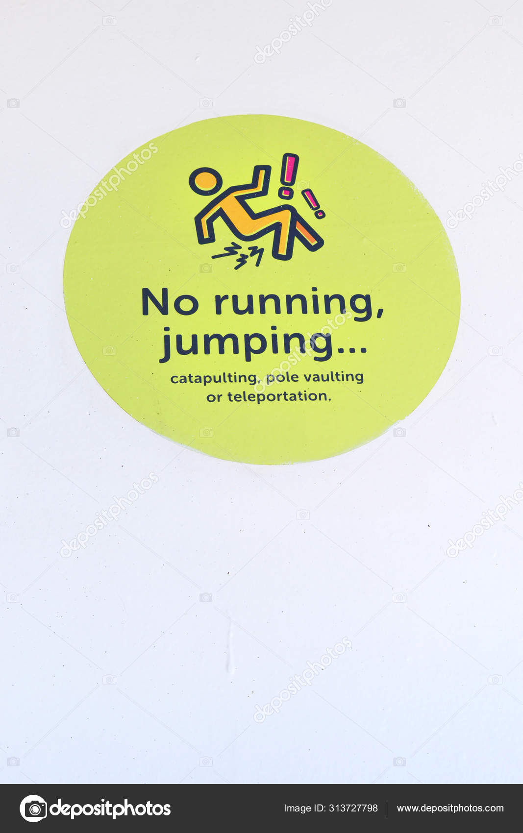 Caution no running, jumping sign Stock Photo by ©HHLtDave5 313727798
