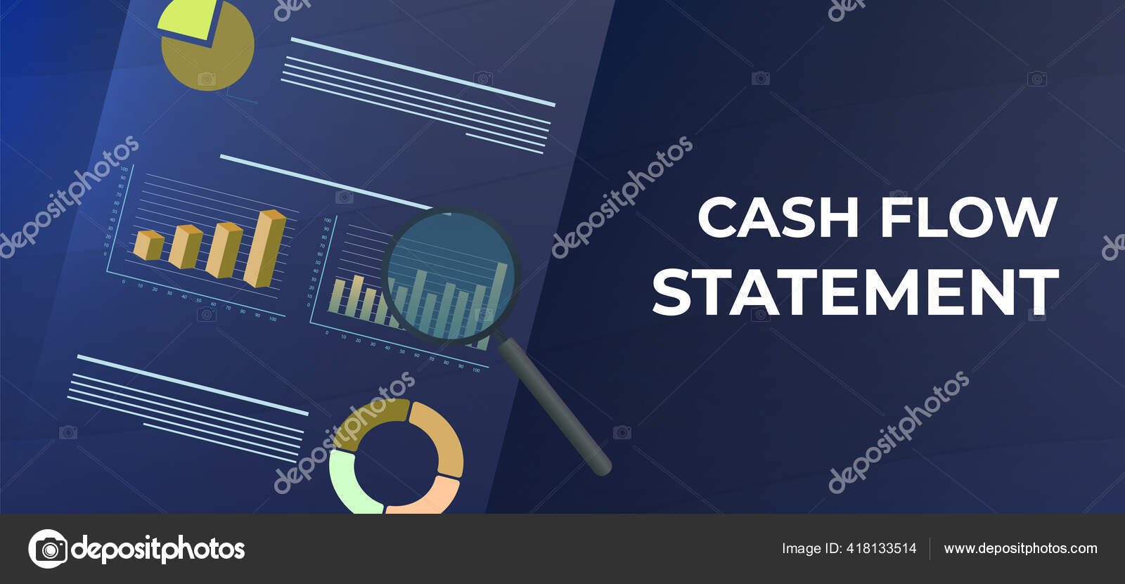 Cash flow statement business vector concept. Financial and investment ...