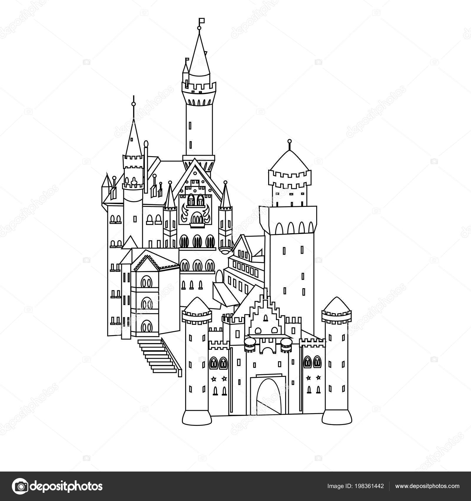 Neuschwanstein Castle Coloring Page