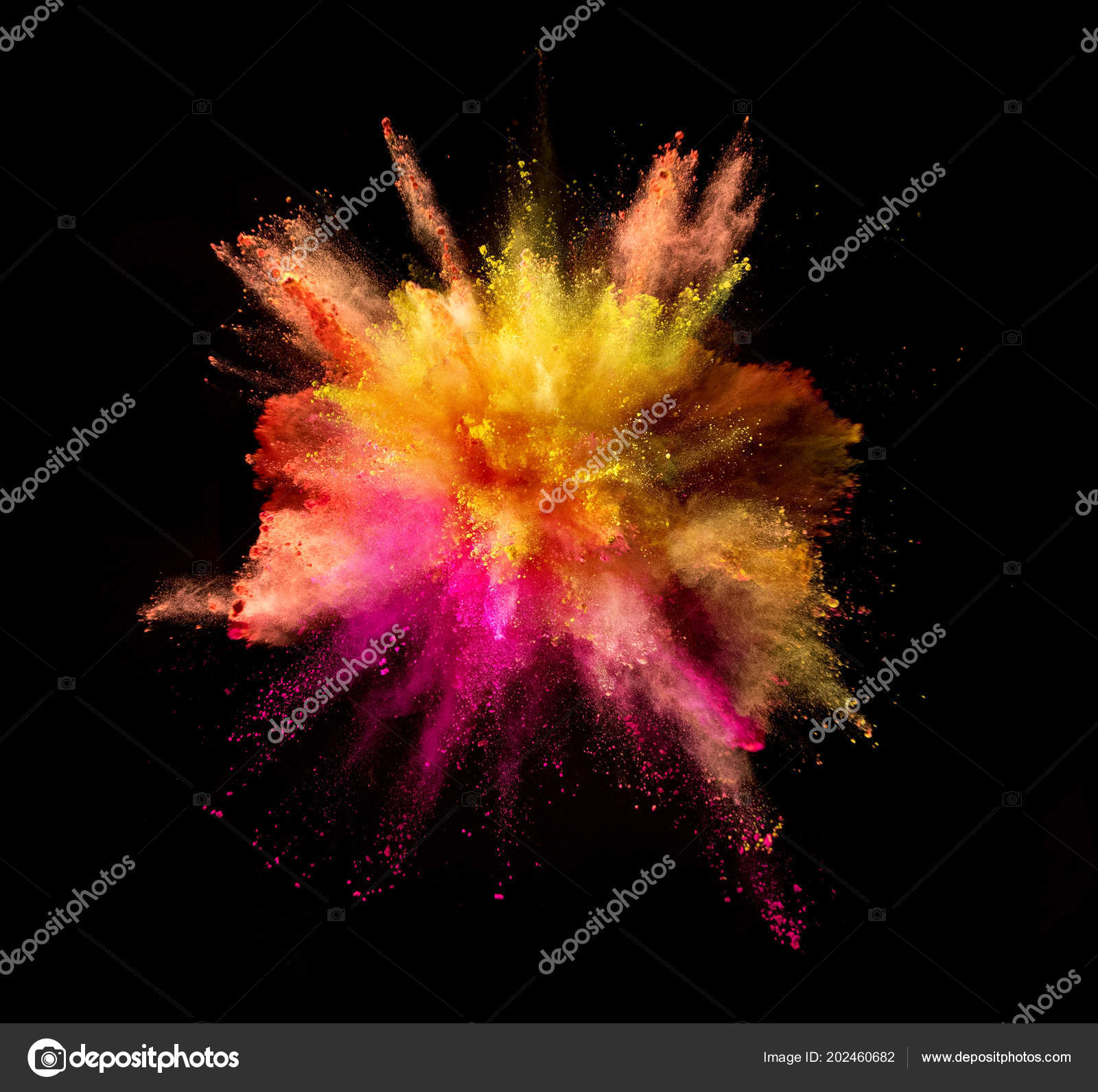 Explosion Coloured Powder Isolated Black Background Stock Photo by ©jag ...