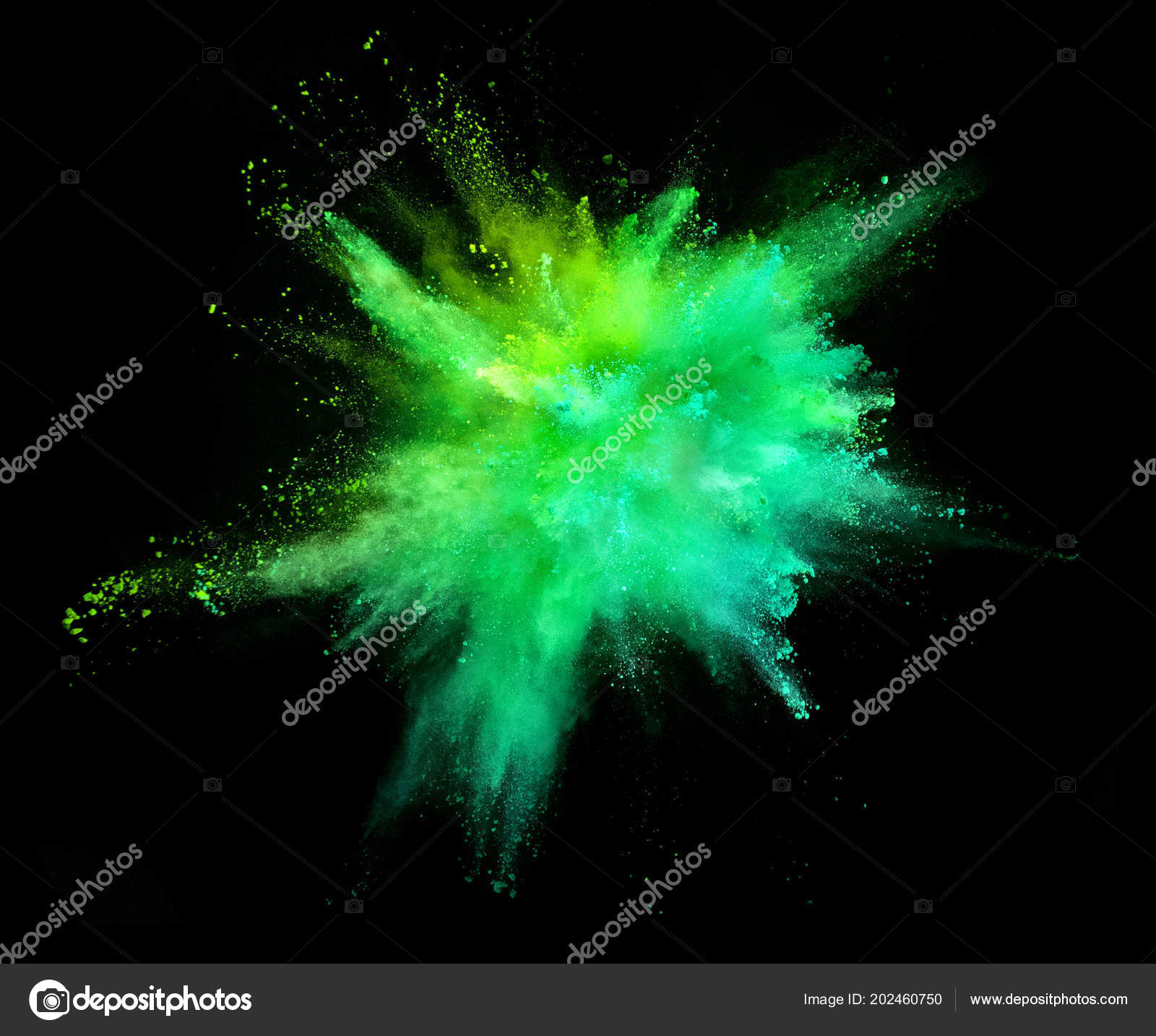 Explosion Coloured Powder Isolated Black Background — Stock Photo © jag ...