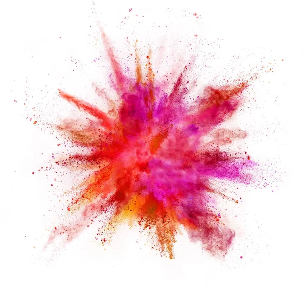 Explosion Coloured Powder Isolated White Background Abstract Background ...
