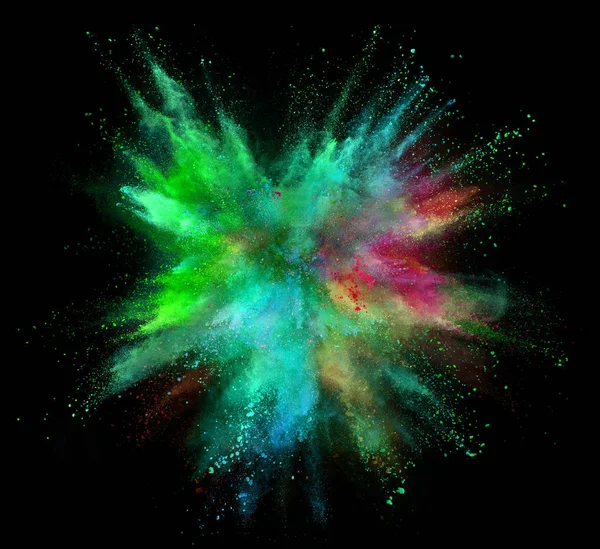 Explosion Coloured Powder Isolated White Background Abstract Background ...