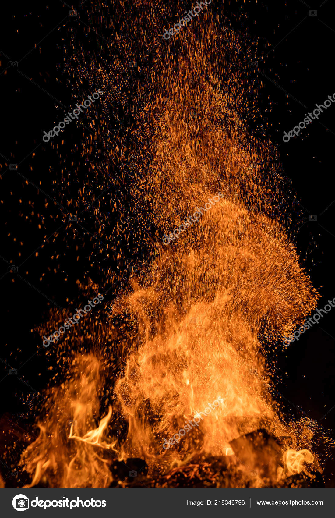 Fire Sparks Particles Flames Isolated Black Background Very High ...