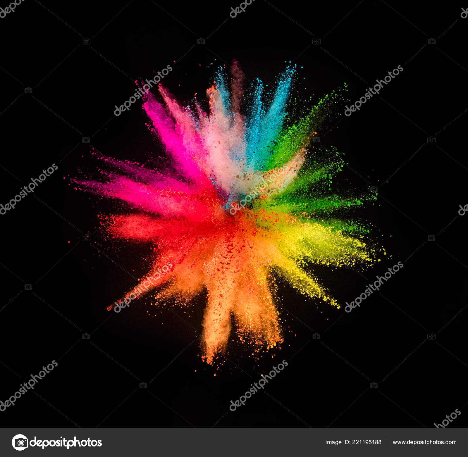 Colored Powder Explosion Isolated Black Background Stock Photo by ©jag ...