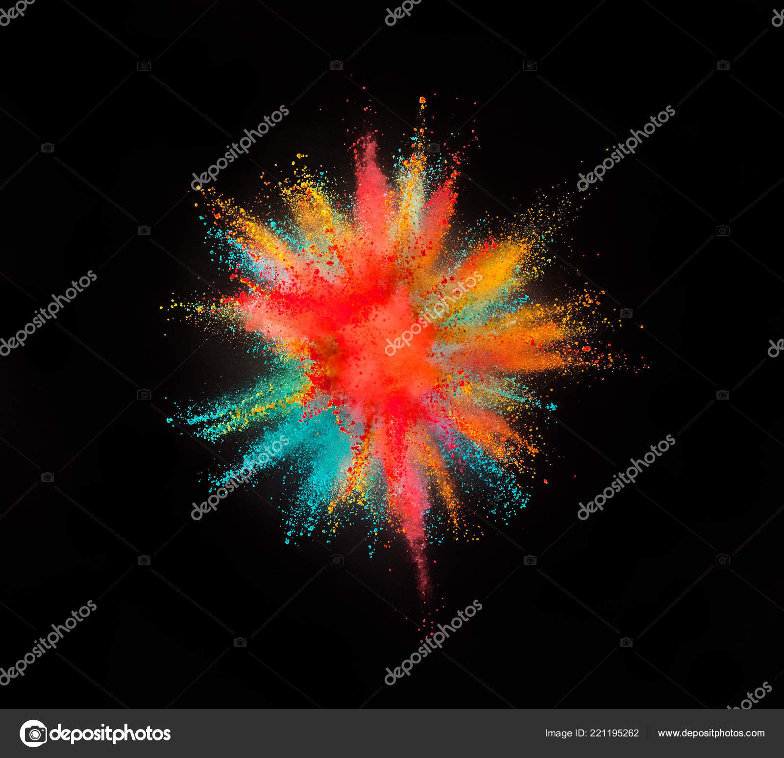 Colored Powder Explosion Isolated Black Background — Stock Photo © jag ...
