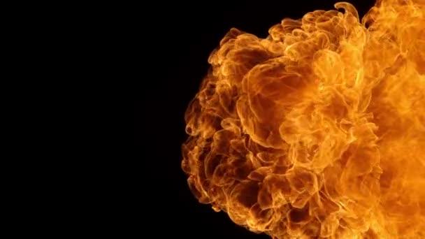 Super Slow Motion Fire Blast Isolated Black Background Filmed High ...