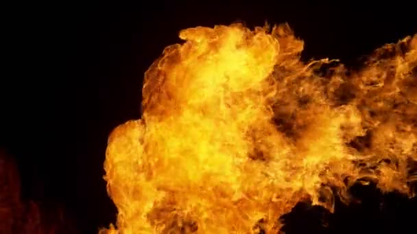 Super Slow Motion Fire Blast Isolated Black Background Filmed High ...