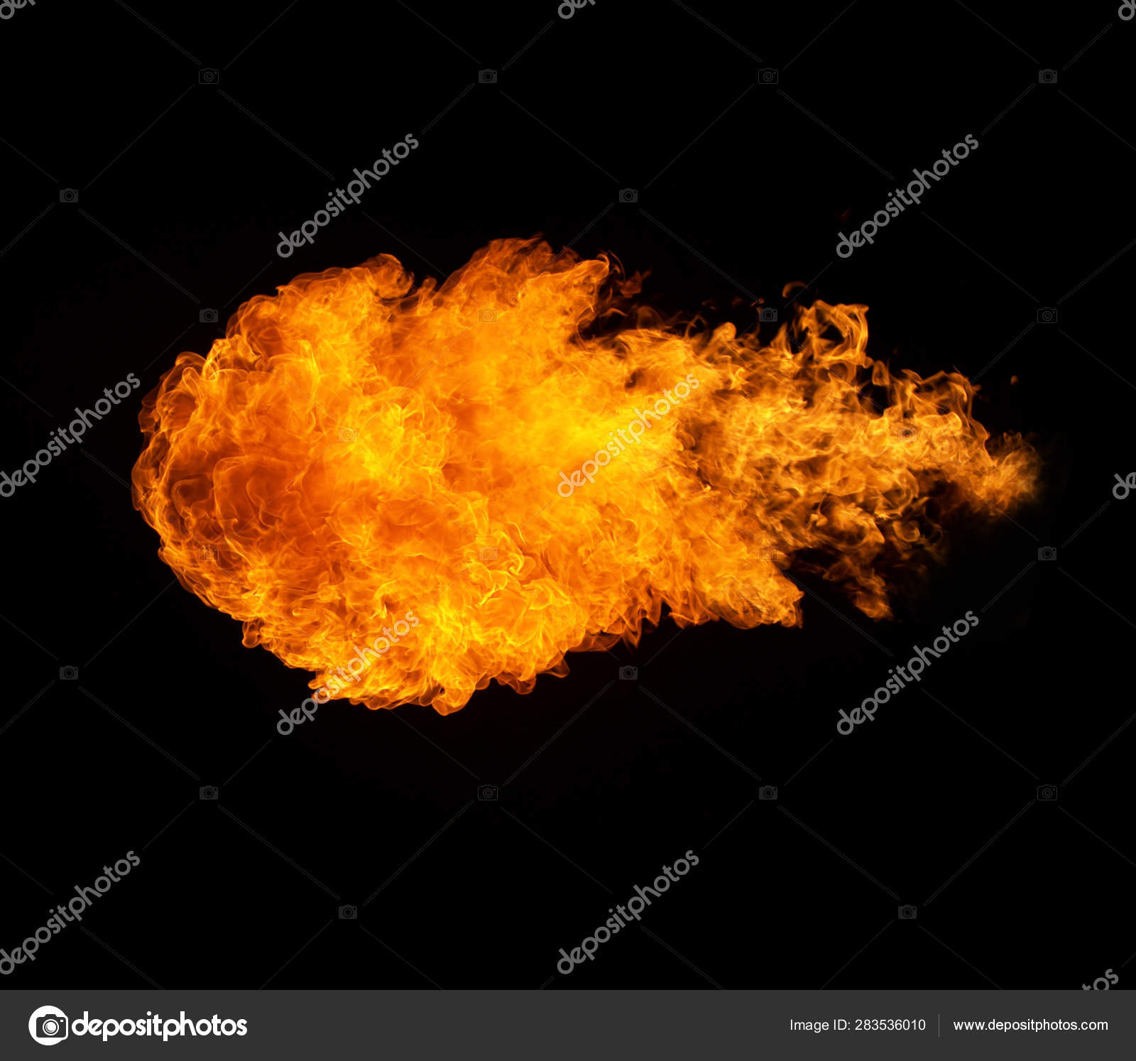Fire blast isolated on black background — Stock Photo © jag_cz #283536010