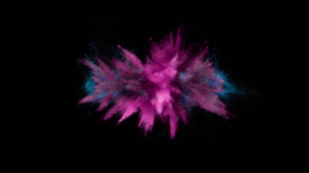 Super Slow Motion Coloured Powder Explosion Isolated Black Background ...