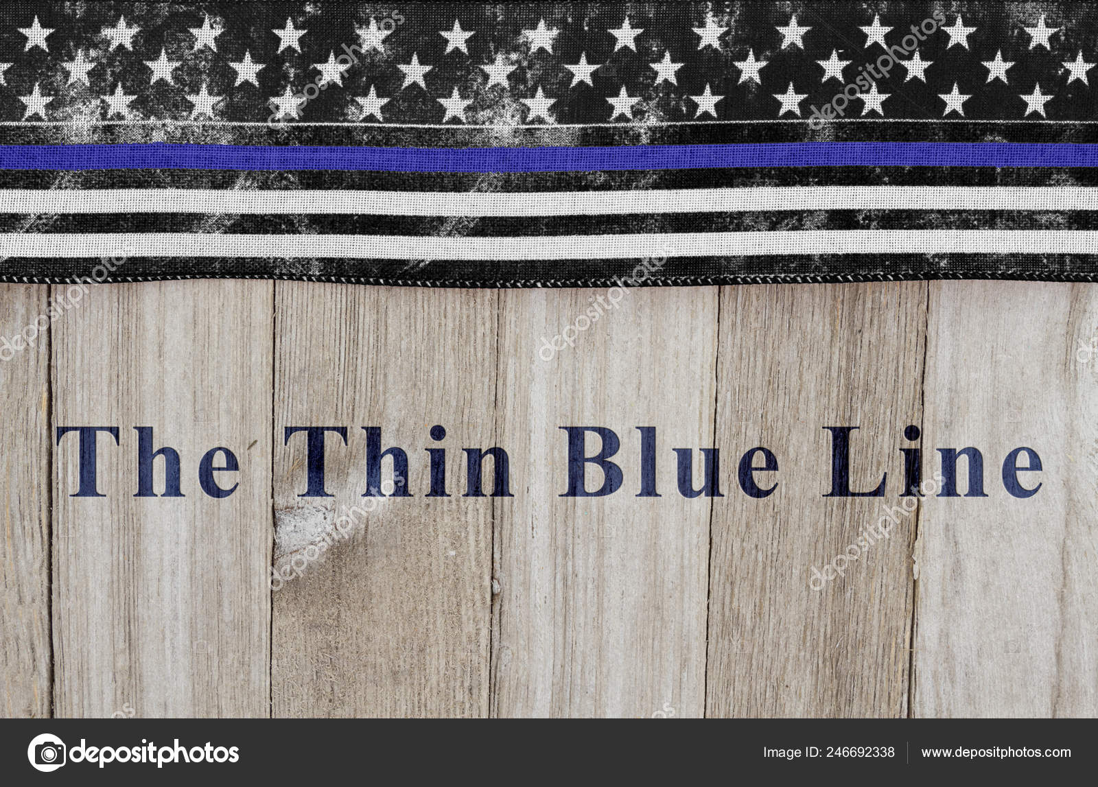 Thin Blue Line Message Usa Thin Blue Line Flag Weathered Stock Photo by ...