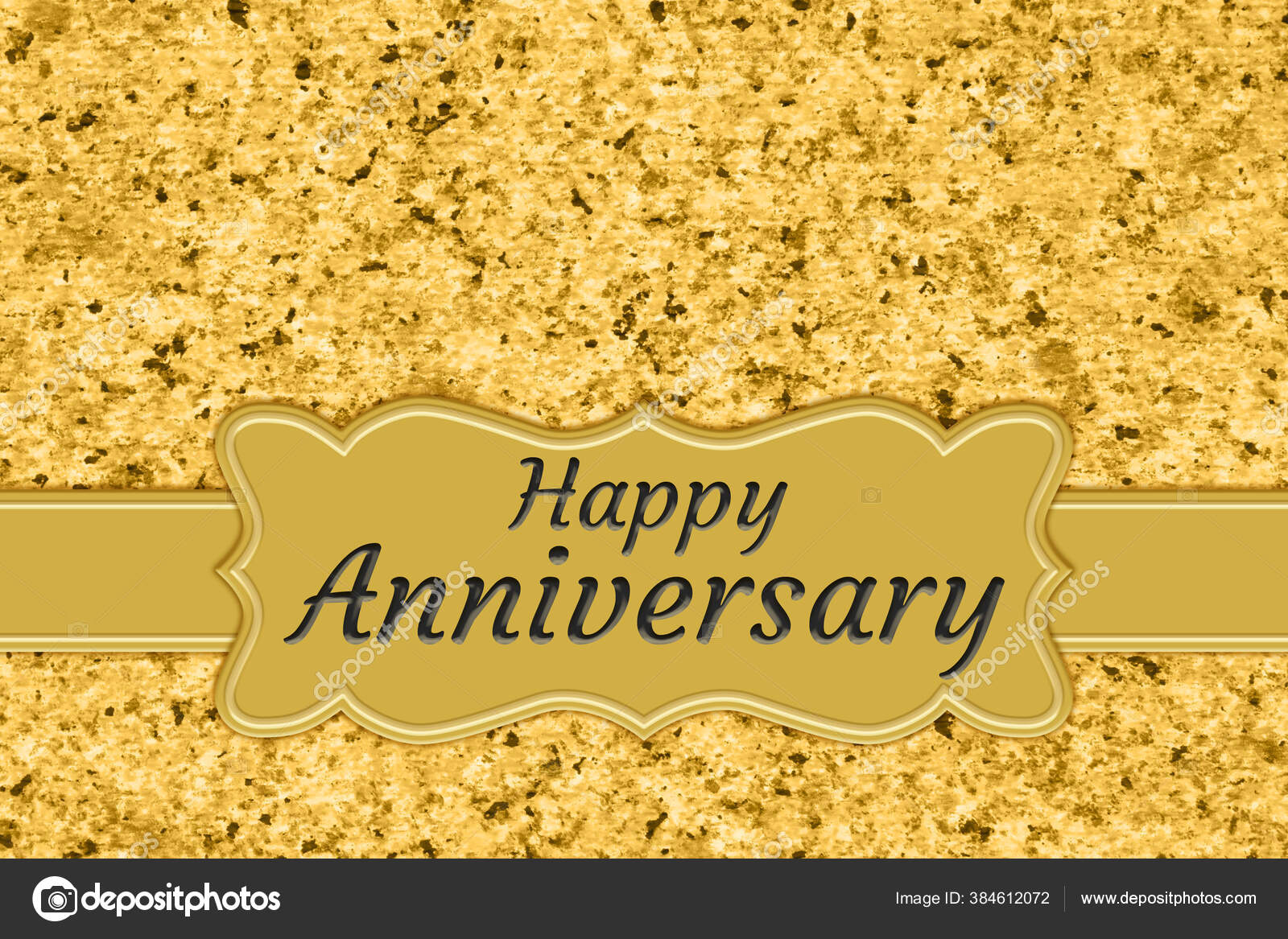 Happy Anniversary Greeting Card Gold Marble Textured Paper Ribbon ...