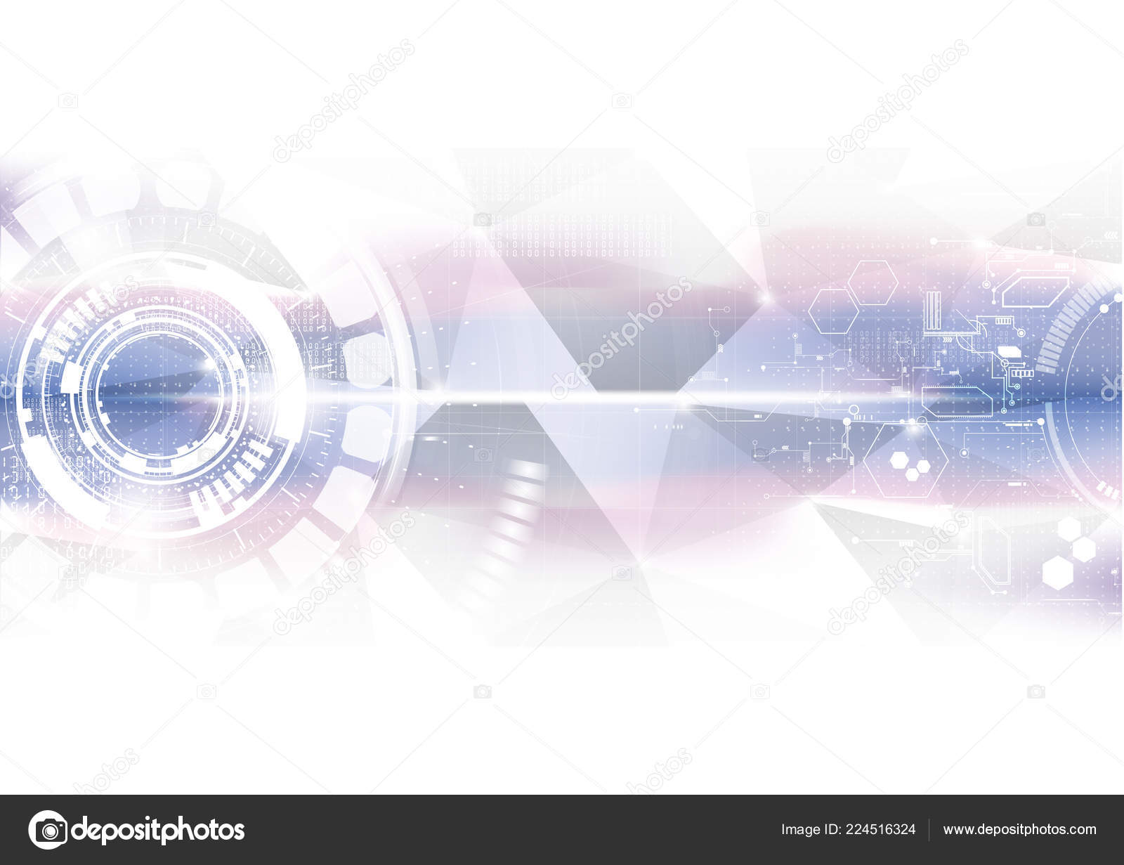 Technological Future Connection Interface System Abstract Background ...