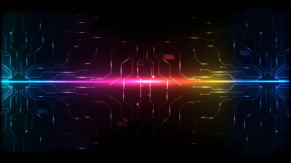 Abstract digital technology operating system circuit colorful ...