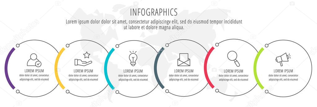 6 step infographic Vector Art Stock Images | Depositphotos