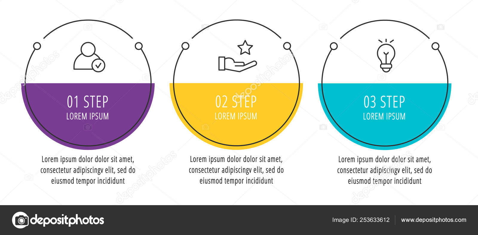 Modern Vector Illustration Infographic Circles Template Three Elements ...