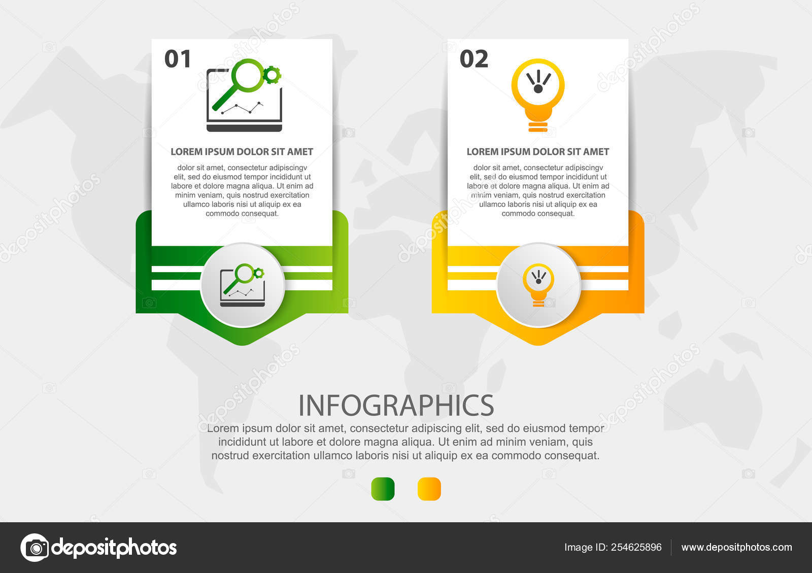 Modern Vector Illustration Infographic Template Two Elements Circles ...