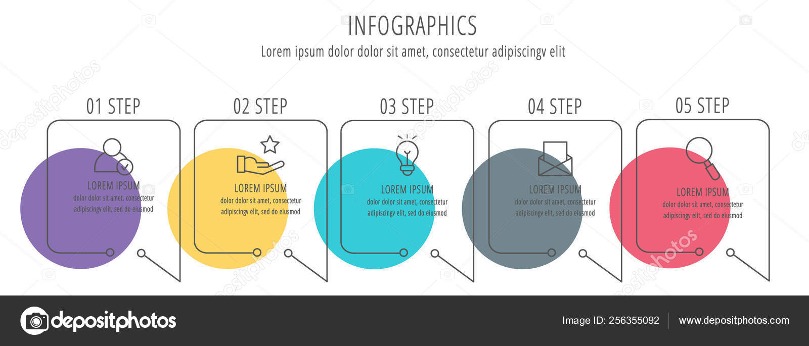 Modern Vector Flat Illustration Infographic Circles Template Five ...