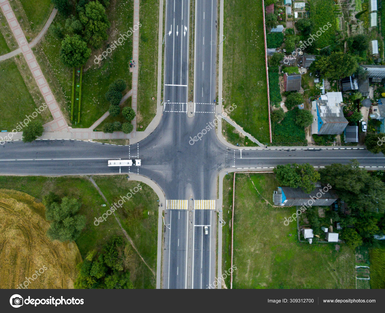 Road Intersection Top View