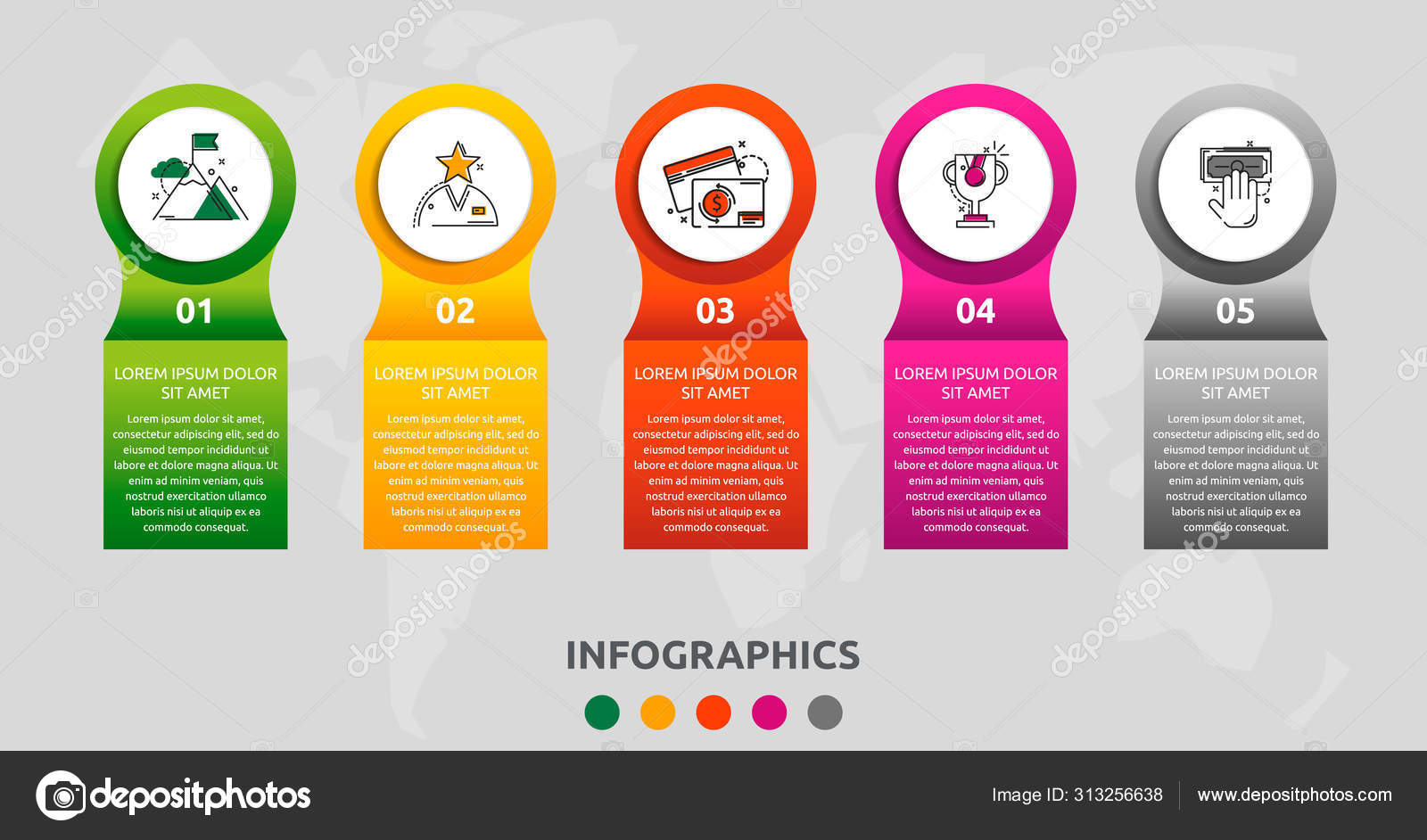 Circle Graph With 5 Spaces