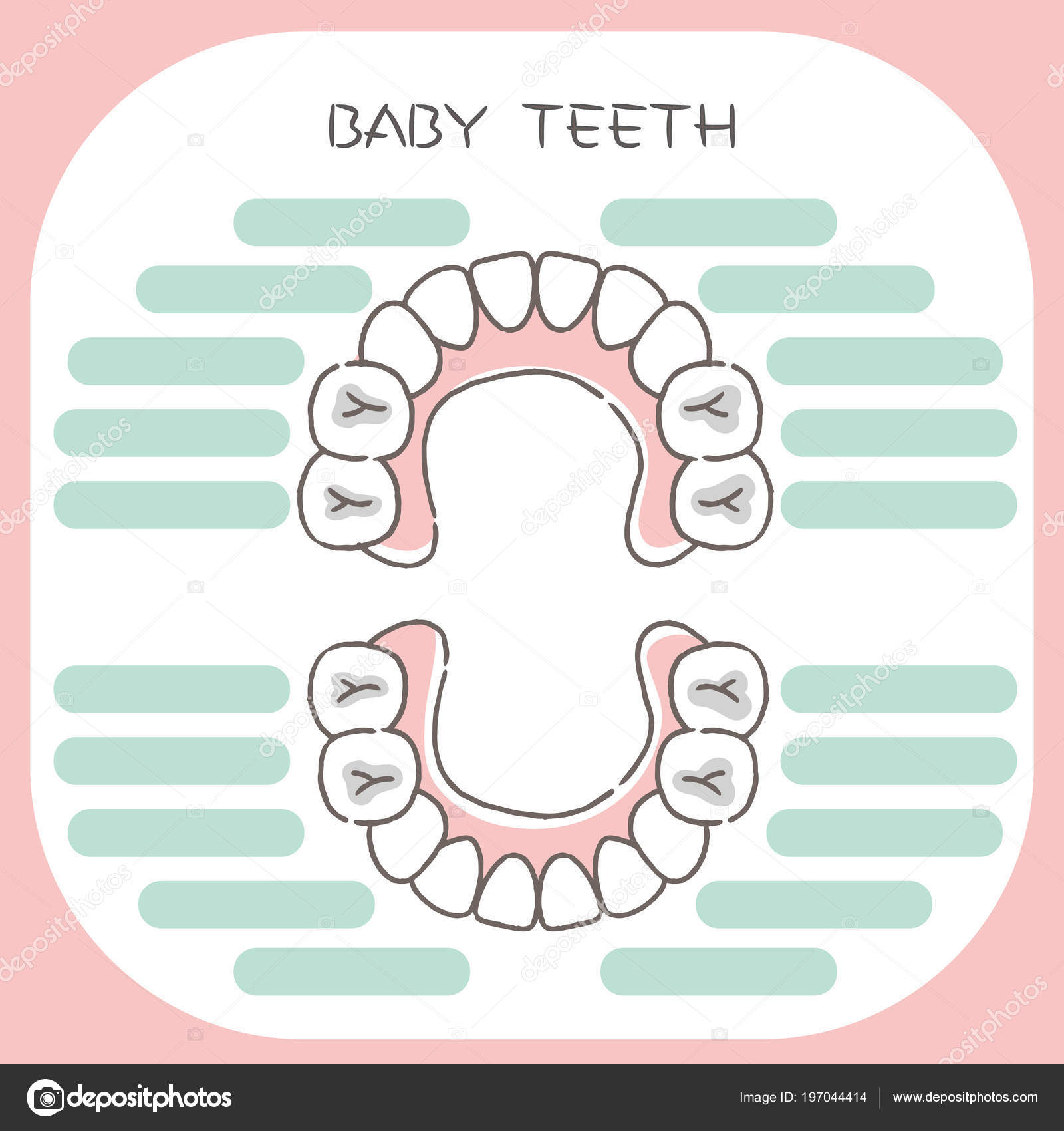 Cute Cartoon Baby Tooth White Background Stock Vector Image by ...