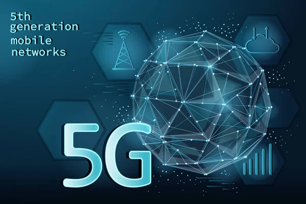 5Th Generation Mobile Networks Technology Concept Speedometer Stock ...