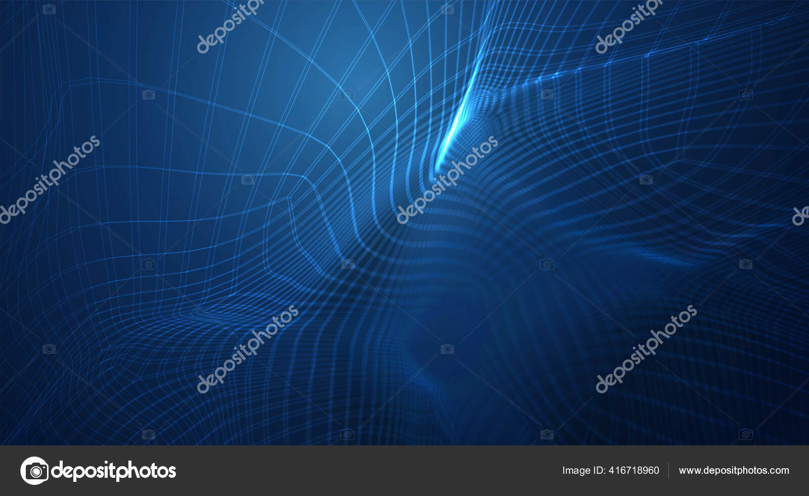 Vector Blue Background Polygonal Mesh Bends Waves Flows Stock Vector by ...