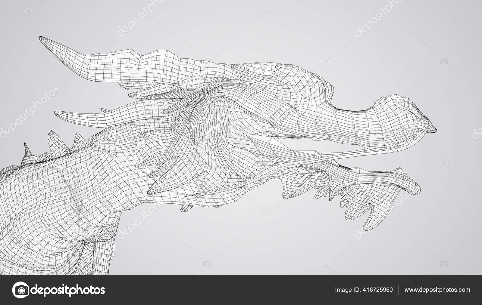 Symbol Čínského Nového Roku Dlouhý Létající Drak Vektorová Ilustrace ...