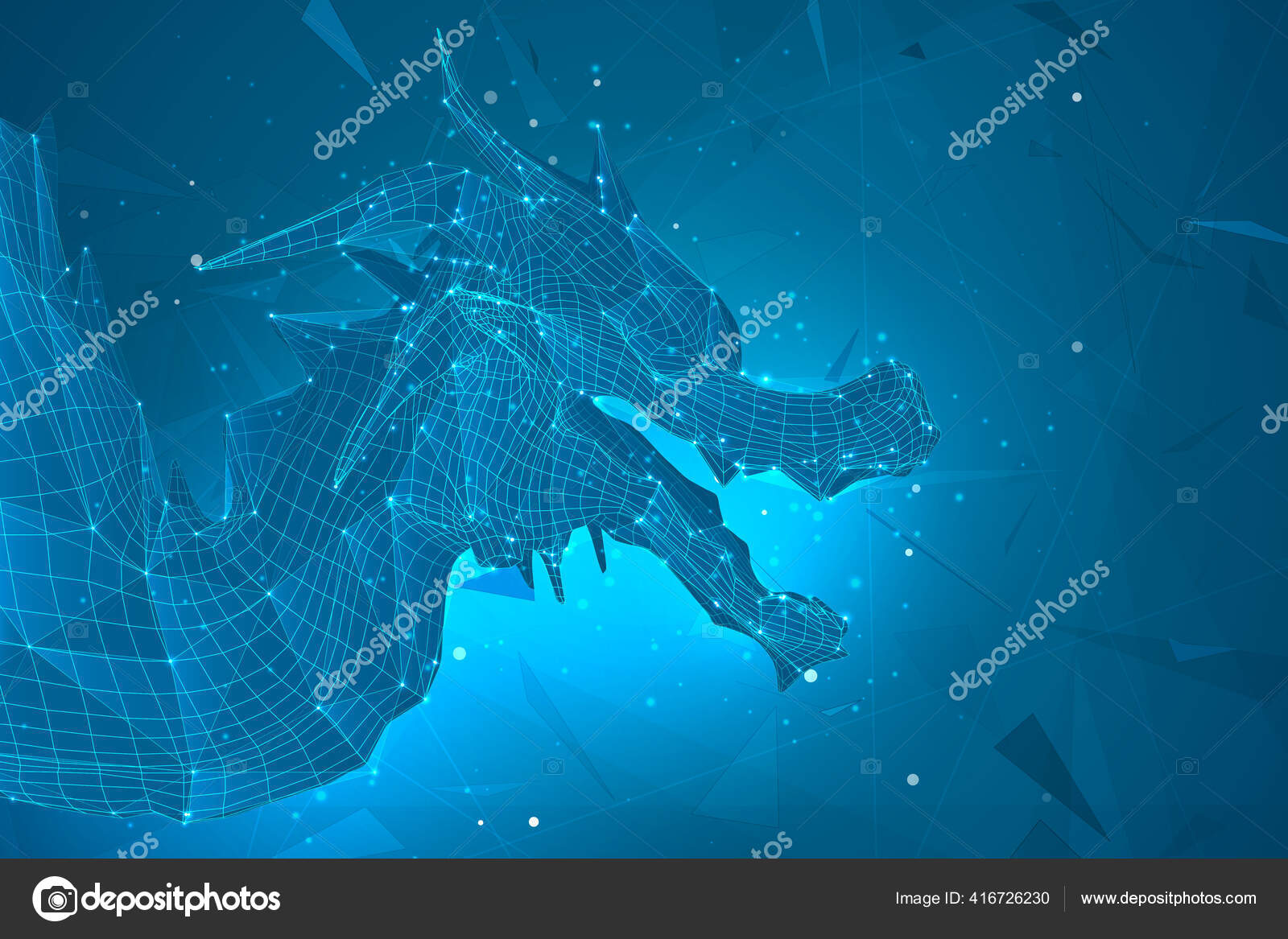 Symbol Chinese New Year Long Flying Dragon Kite Vector Illustration ...